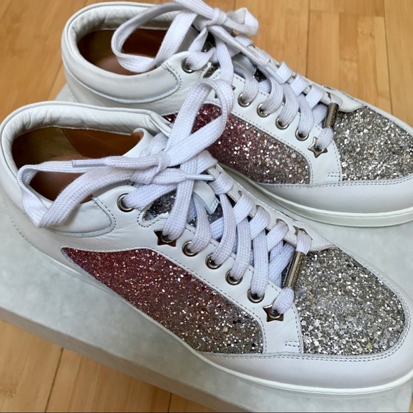 Jimmy Choo | Shoes | Jimmy Choo Miami Sneakers In Platinumflamingo | Poshmark